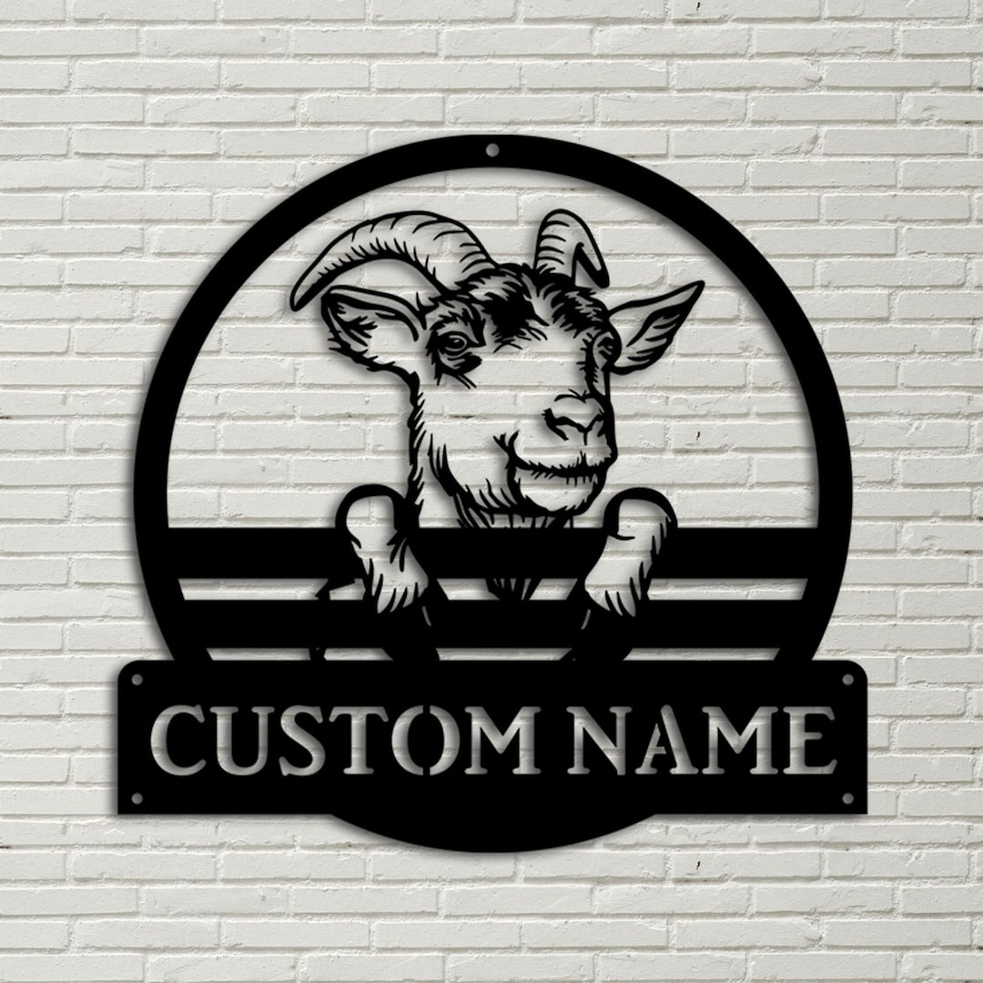 Personalized Goat Farm Monogram Metal Sign Art, Custom Goat Farmer ...