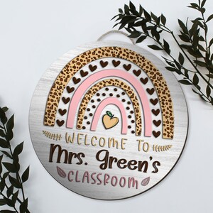 Custom Teacher Door Sign, Classroom Door Decor, Teacher Name Sign ...