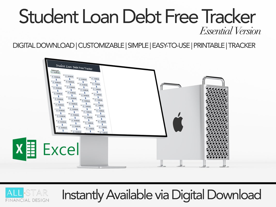 Printable Student Loan Debt Free Tracker | Debt Payoff Tracker ...
