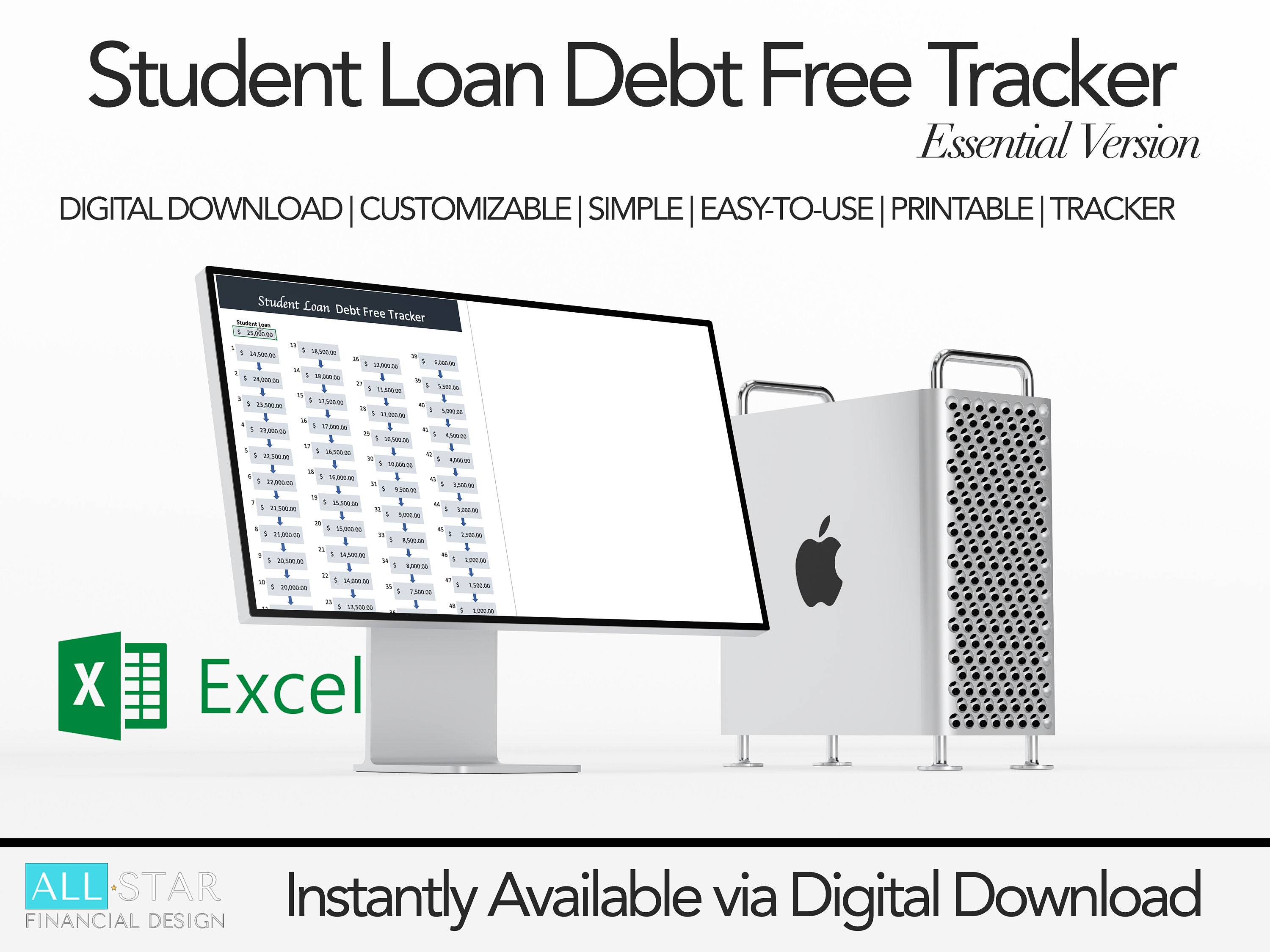 Printable Student Loan Debt Free Tracker | Debt Payoff Tracker ...