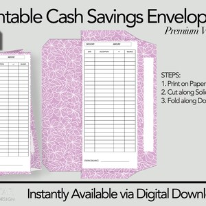 Cash Savings Envelope Printable, Budgeting Savings Envelopes, Cash ...