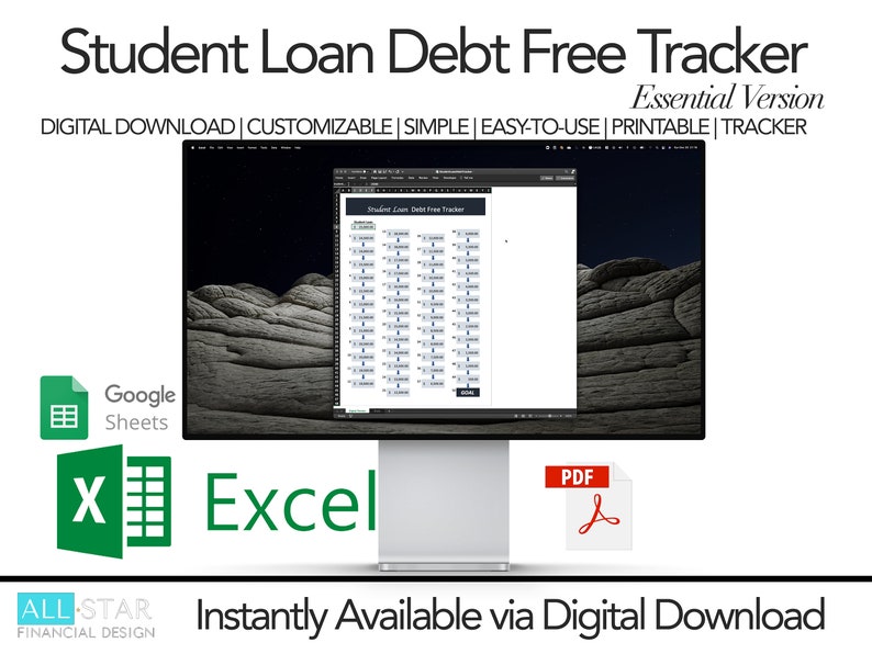 Printable Student Loan Debt Free Tracker | Debt Payoff Tracker ...