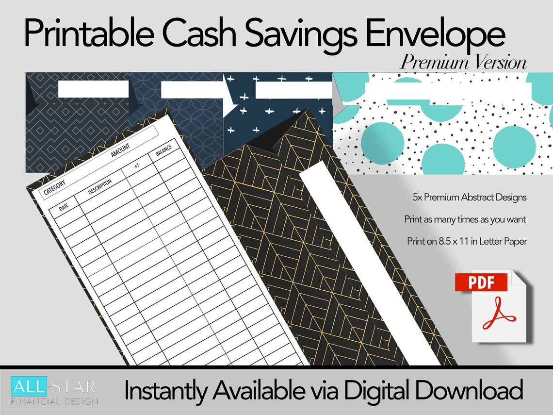 Cash Savings Envelope Printable Budgeting Savings Envelopes - Etsy