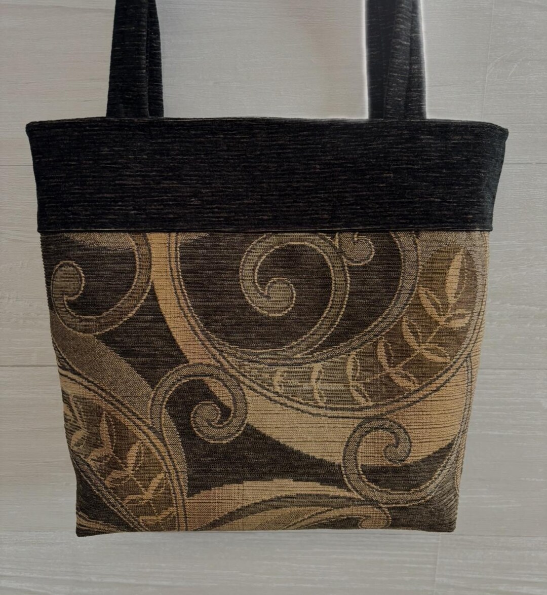 Brown Swirls Upholstery Fabric Purse - Etsy