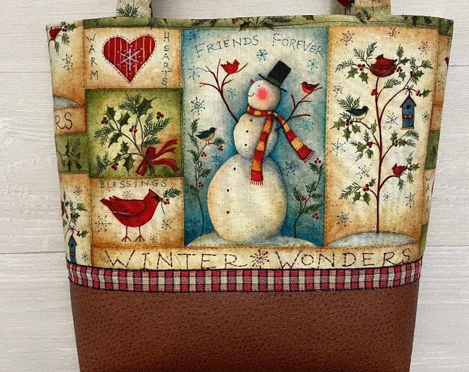 Snowman Friends Purse With a Vinyl Bottom - Etsy