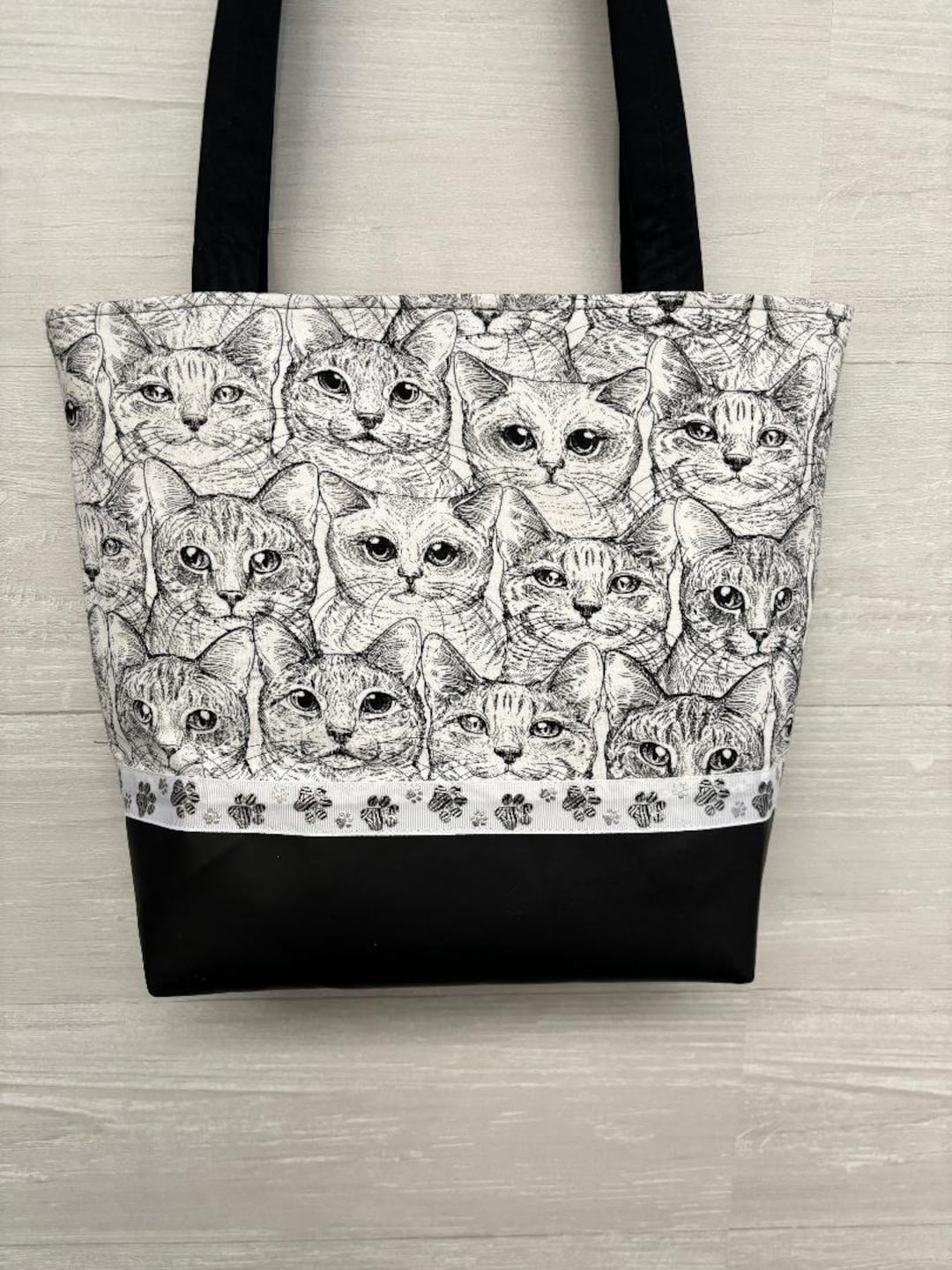 Cats Purse With a Vinyl Bottom - Etsy