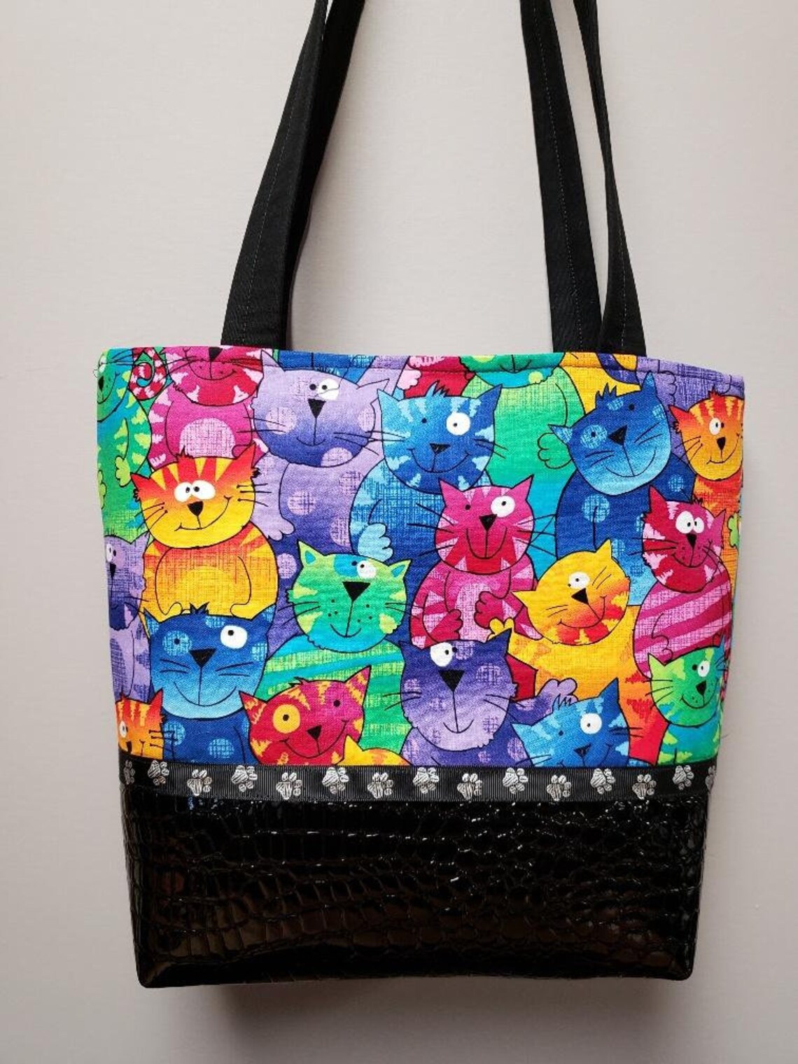 Colorful Cats With a Vinyl Bottom - Etsy