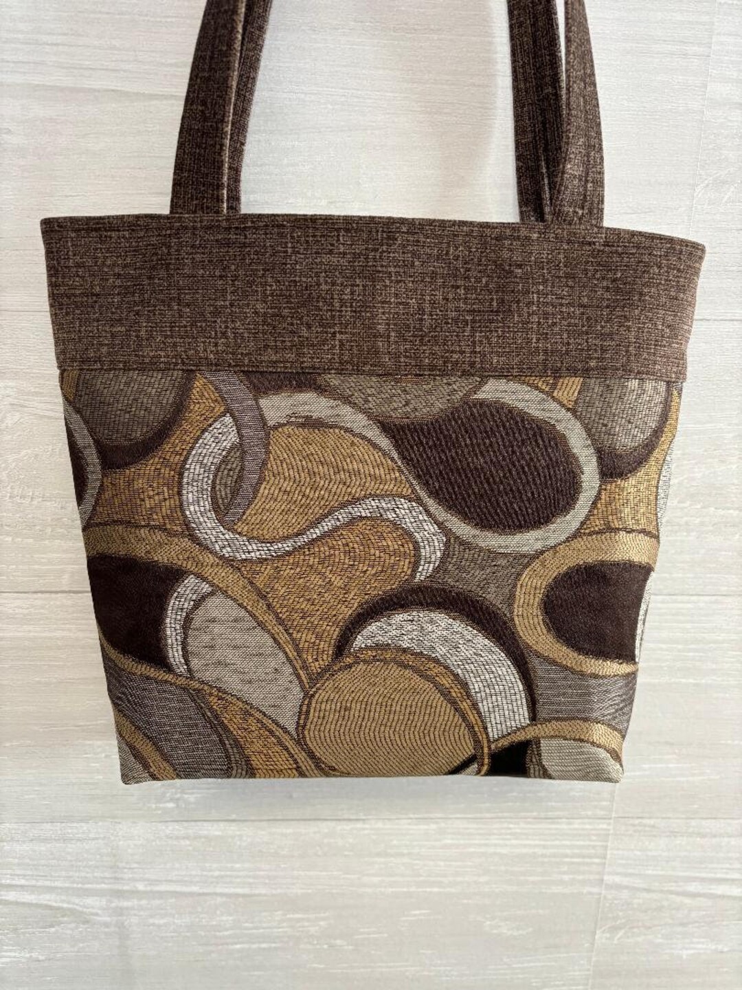 Brown Swirls Upholstery Fabric Purse - Etsy