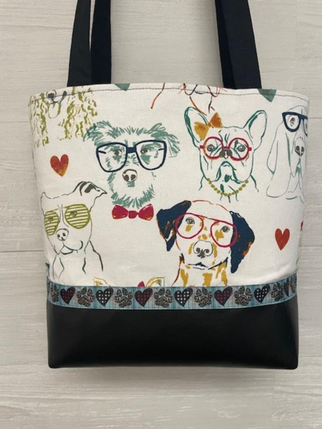Dogs in Glasses Purses With a Vinyl Bottom - Etsy