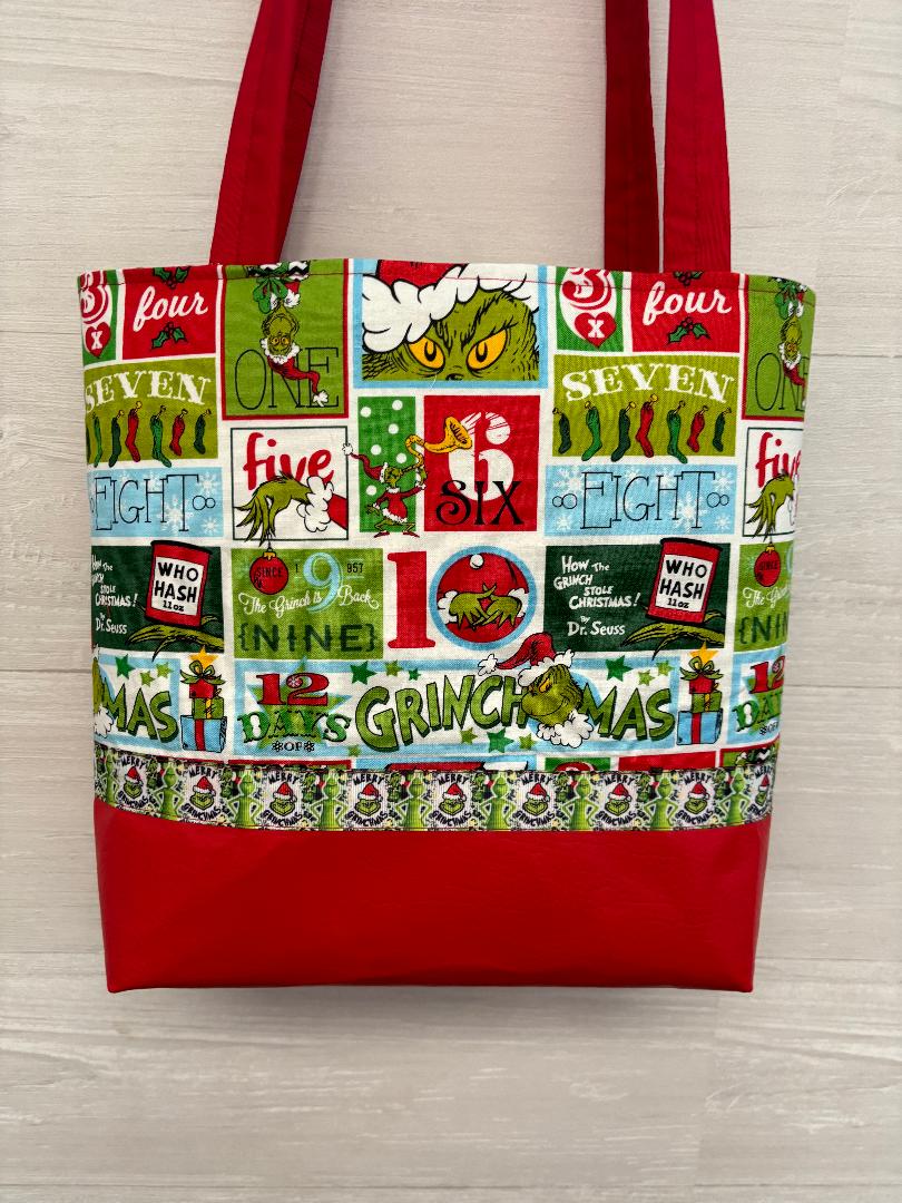 Grinch 12 Days of Christmas Purse With a Vinyl Bottom - Etsy