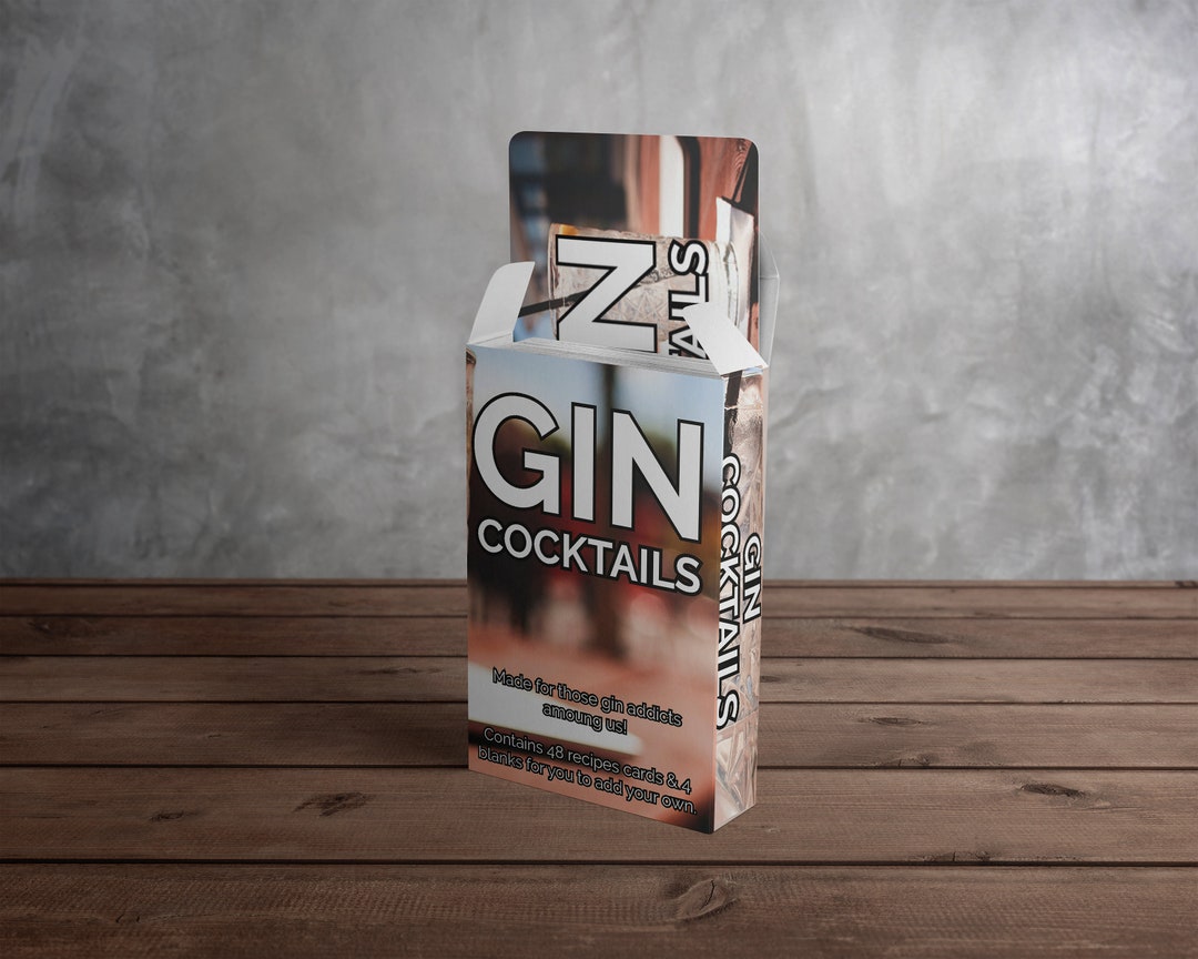 Gin Cocktail Recipe Cards - Cocktail Making Card Pack With 52 Options ...