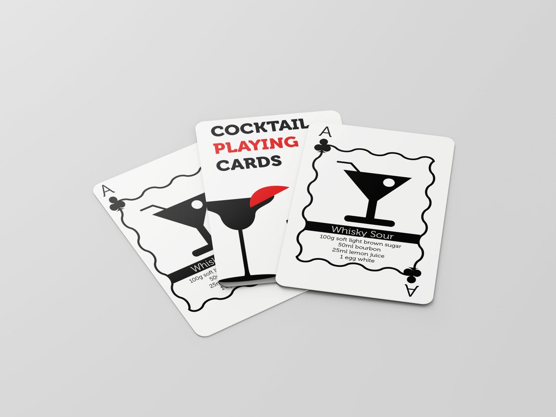 Cocktail Playing Cards Cocktail Making Card Pack With 52 - Etsy