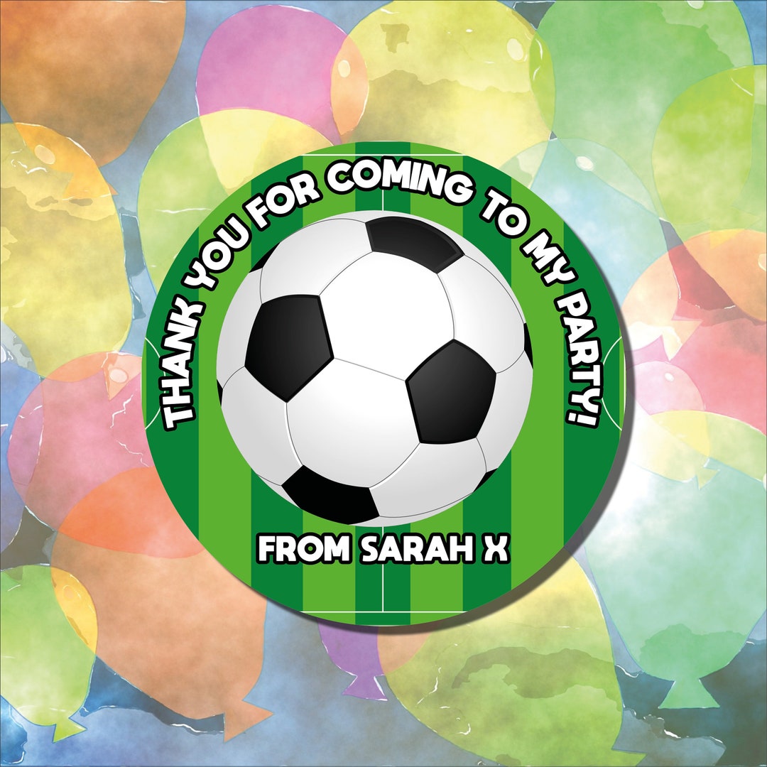 Football Pitch PERSONALISED Thanks for Coming to My Party / Event ...