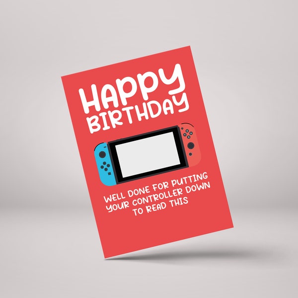 Nintendo Birthday Card - Etsy