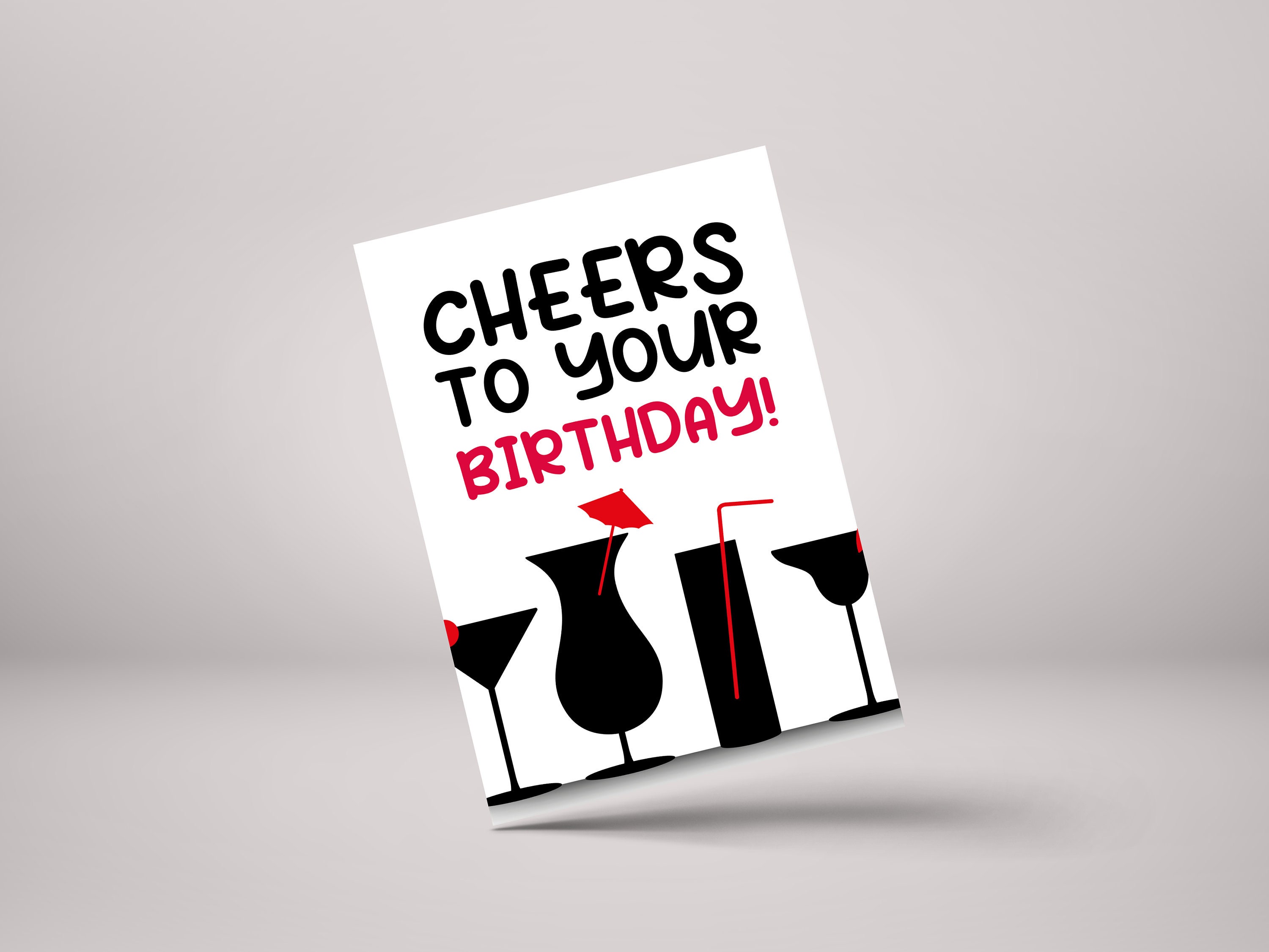 Cheers to Your Birthday Funny Friend Cocktail Birthday Greeting Card ...