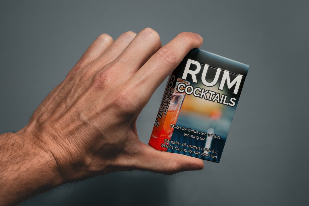 Rum Cocktail Recipe Cards - Cocktail Making Card Pack With 52 Options ...