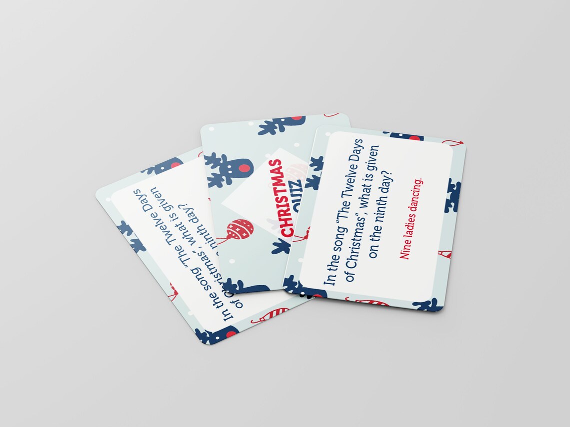 Christmas Quiz Game - 52 Game Cards (game for Adults/family, Christmas ...