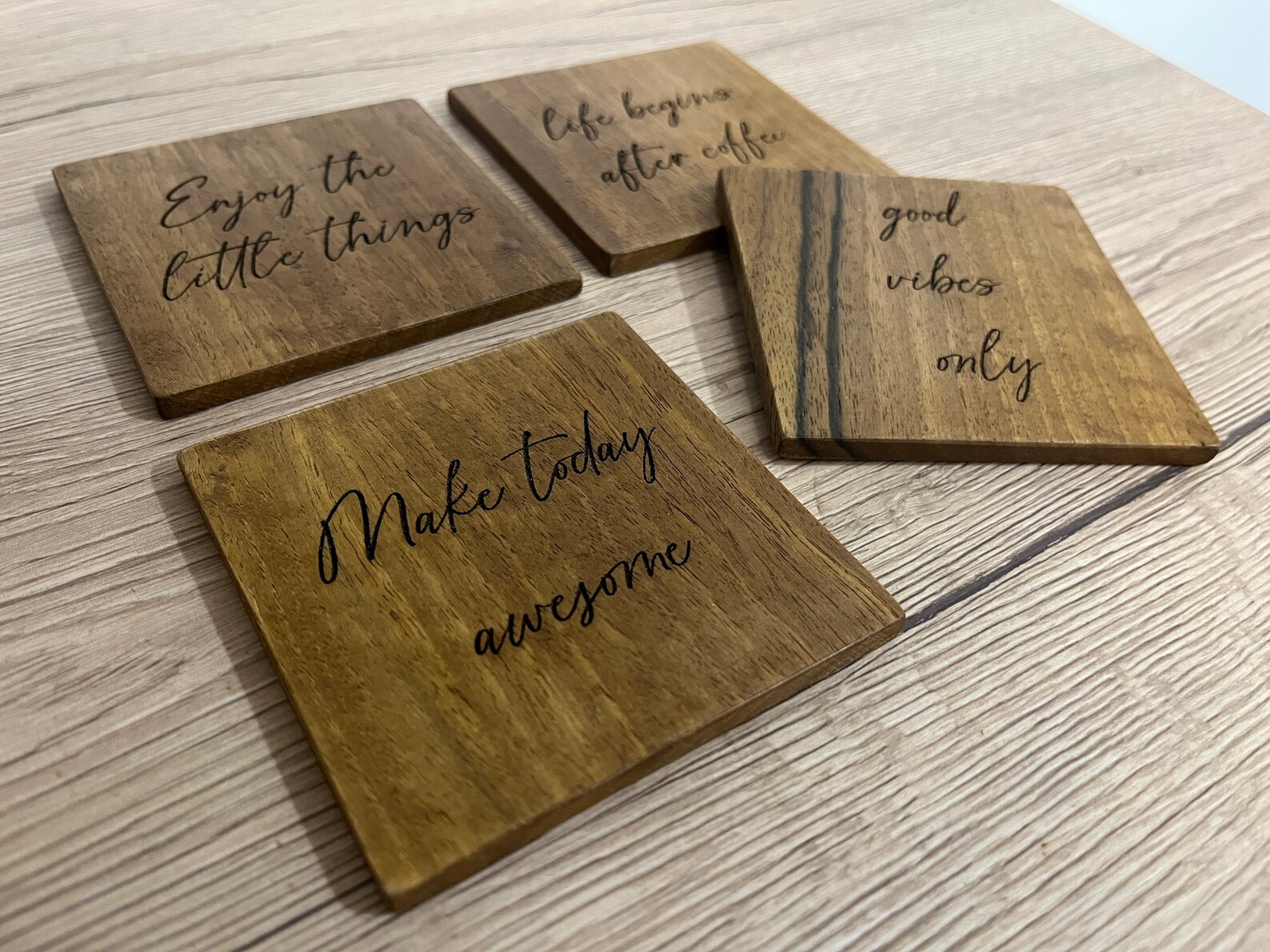 Wooden Coasters Inspiration Quotes - Etsy