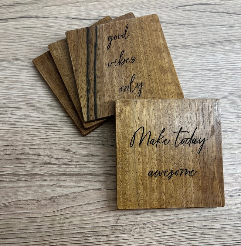 Wooden Coasters Inspiration Quotes - Etsy