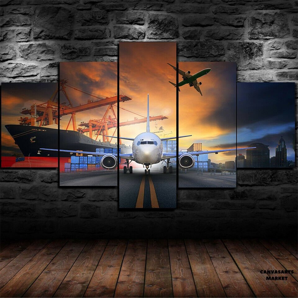 Logistics Cargo Plane Shipping Poster 5 Pieces Canvas Wall Art | Etsy