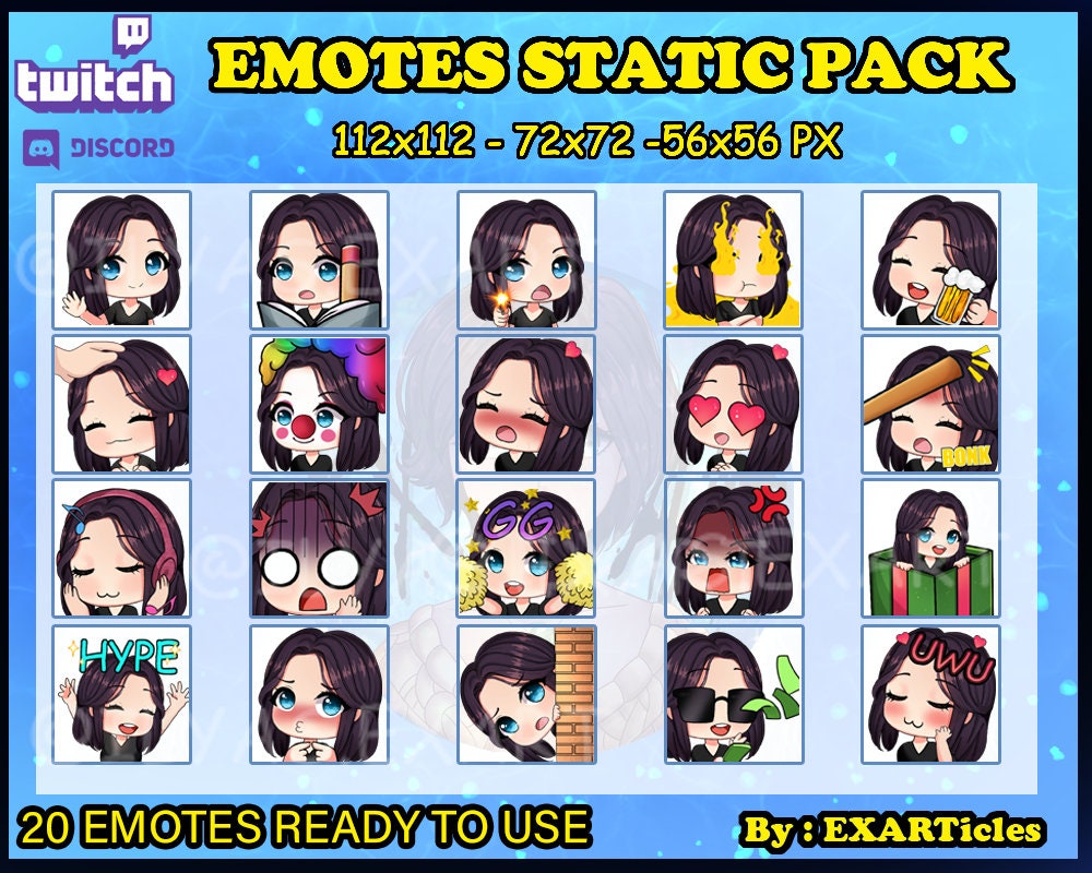SH1S2E1 emot twitch CS8 sA Twitch Emote Pack chibi emotes stream emotes ...