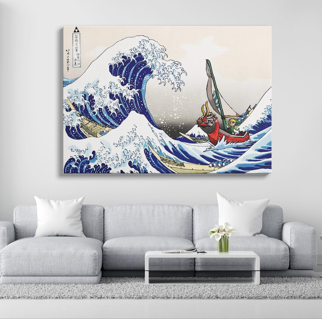 Zelda Wind Waker Kanagawa Wave Canvas Print – Japanese Gaming Wall Art ...