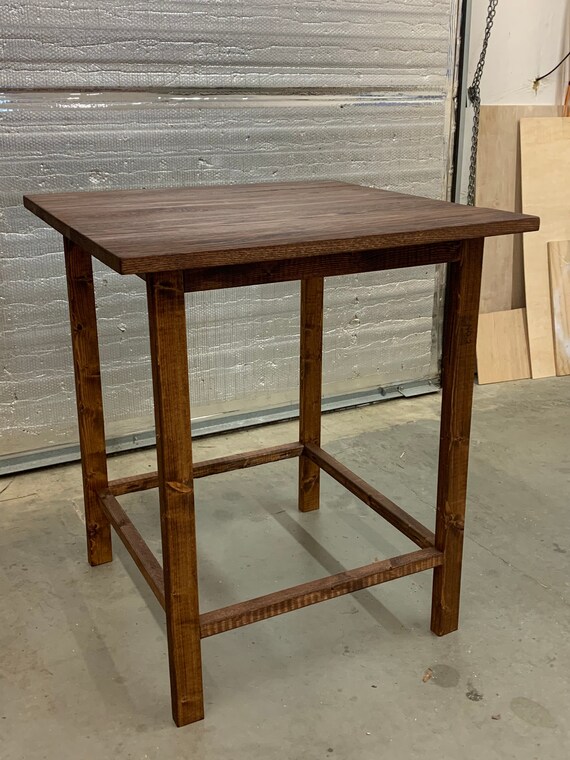 Solid Oak Bar Height Pub Table | Etsy