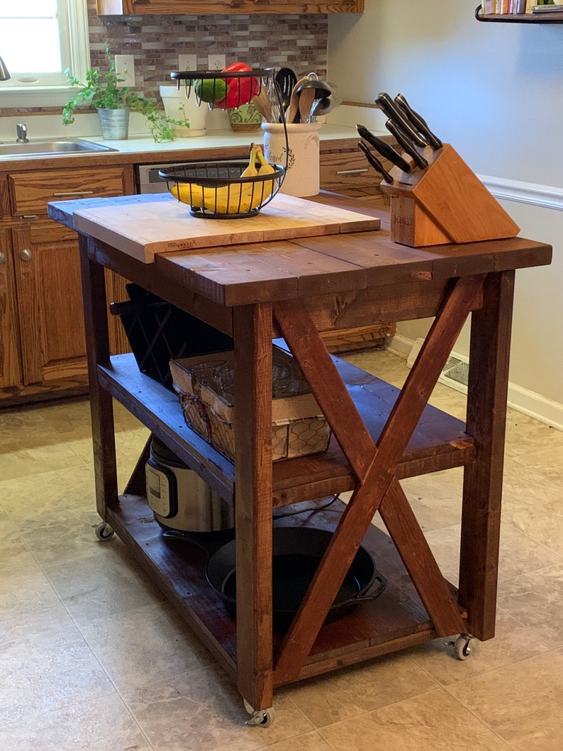 Gorgeous All-wood Rustic Kitchen Island - Etsy