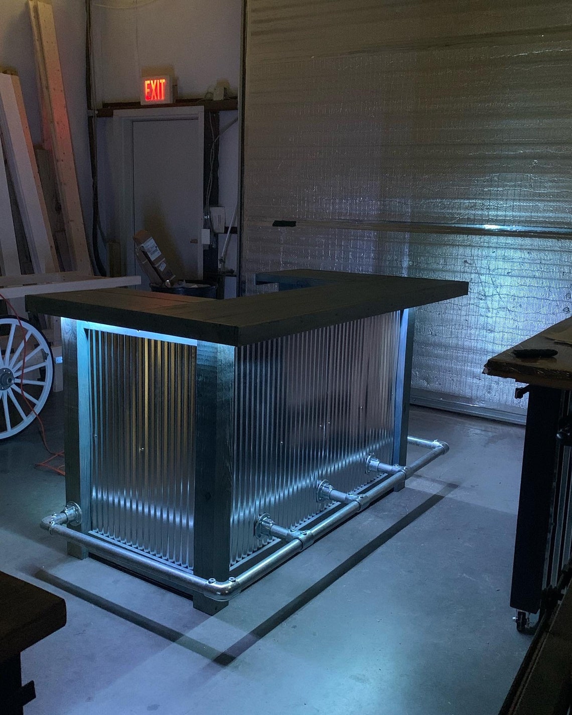 Blue Wave Lighted Patio Bar - Etsy