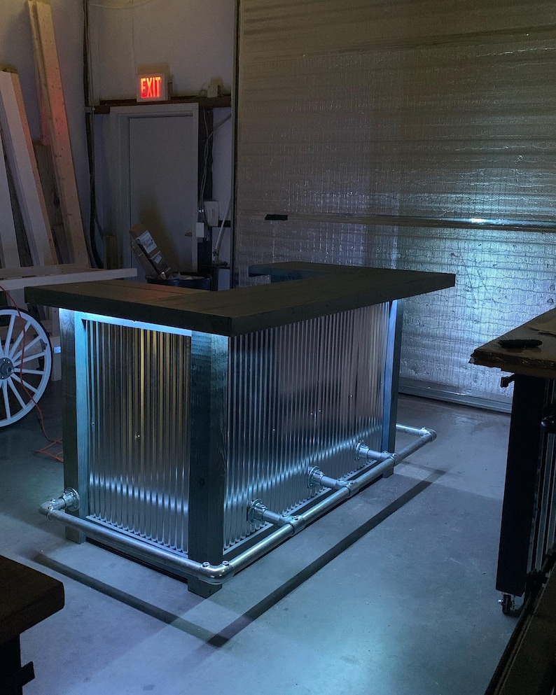 Blue Wave Lighted Patio Bar - Etsy