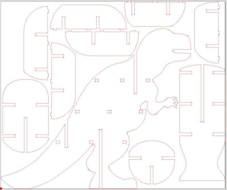 Dinosaur T-rex Shelf CNC Plans DXF Laser DIY Vector V-carve - Etsy