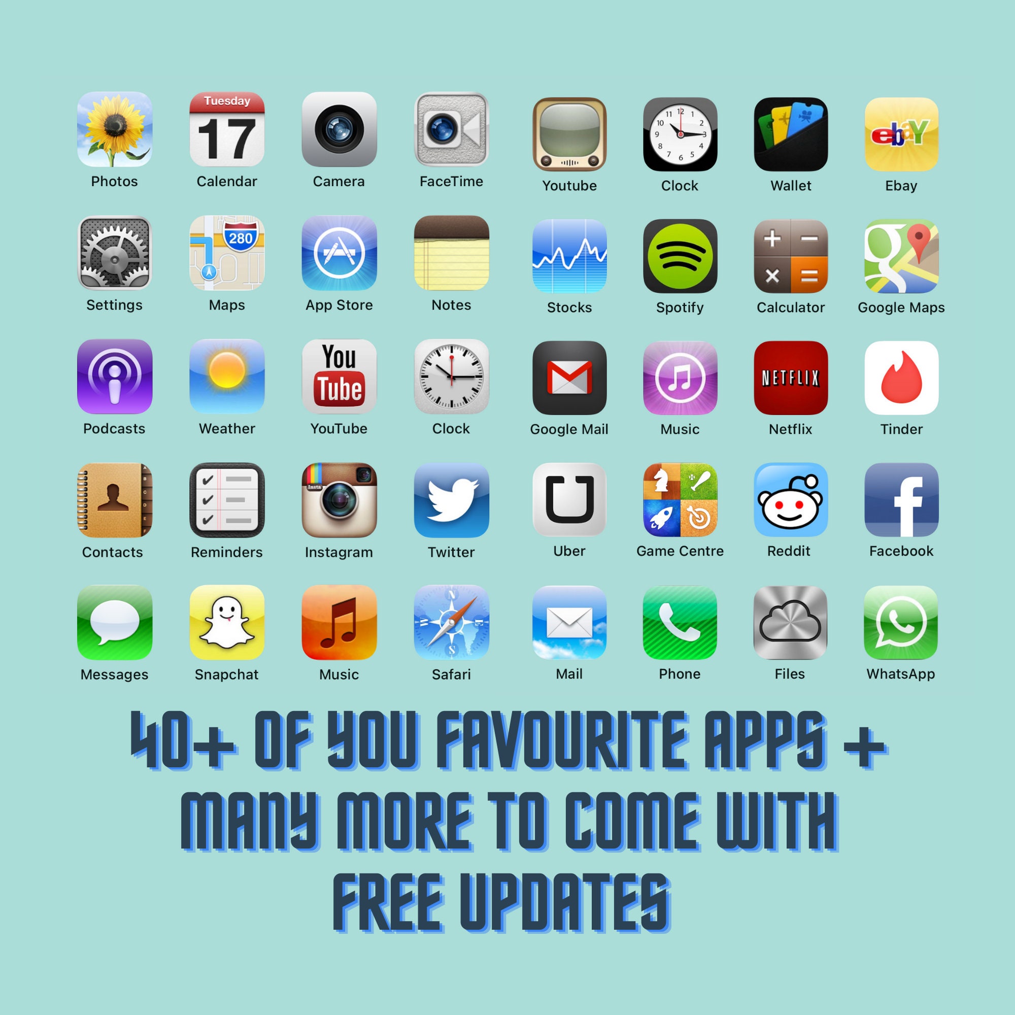 Iphone Ios 16 Retro Old App Icons Pack Ios 6 Style Original App Icons