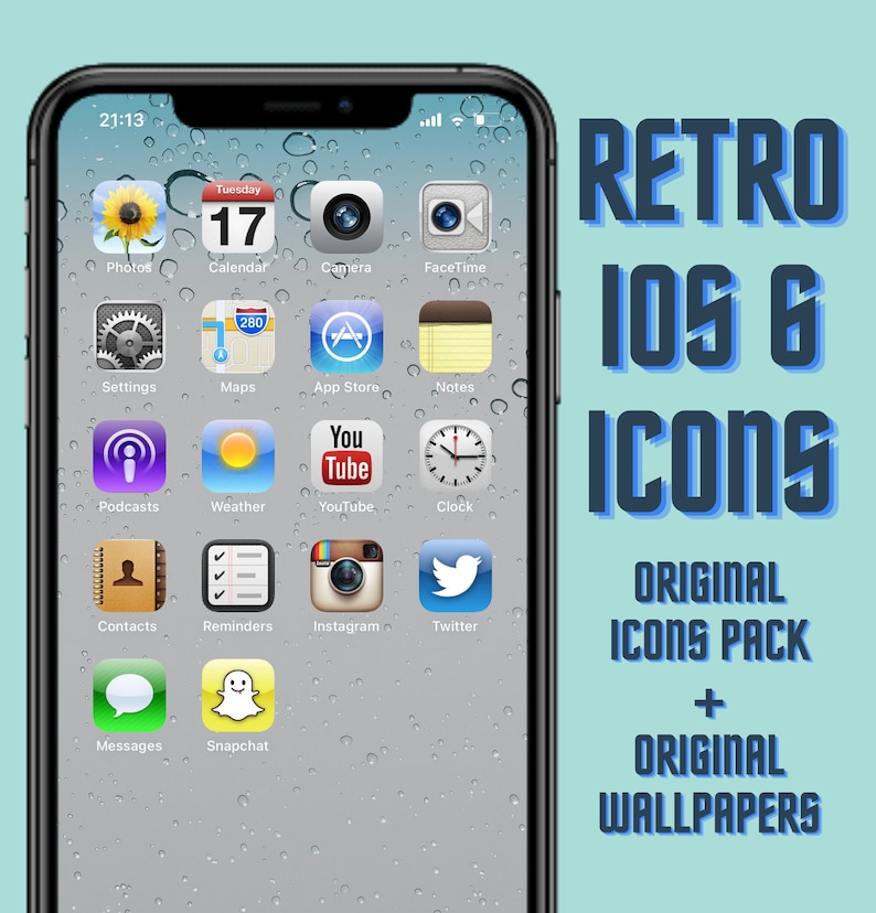 IPhone Ios 16 Retro Old App Icons Pack Ios 6 Style Original App Icons ...