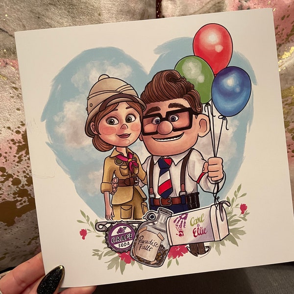 Carl and Ellie Valentines Cards - Etsy UK