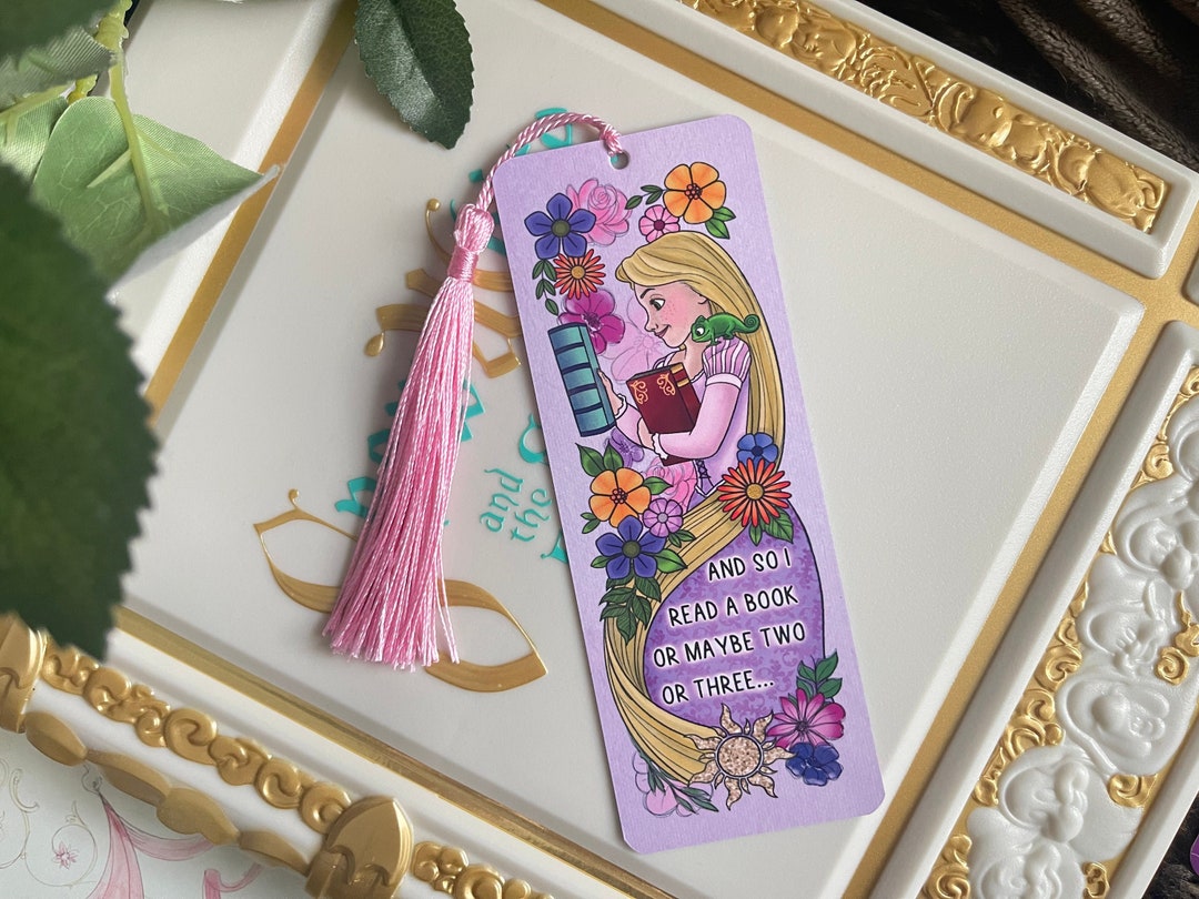 Rapunzel Tangled • Double Sided Bookmark With Pink Tassel - Etsy UK
