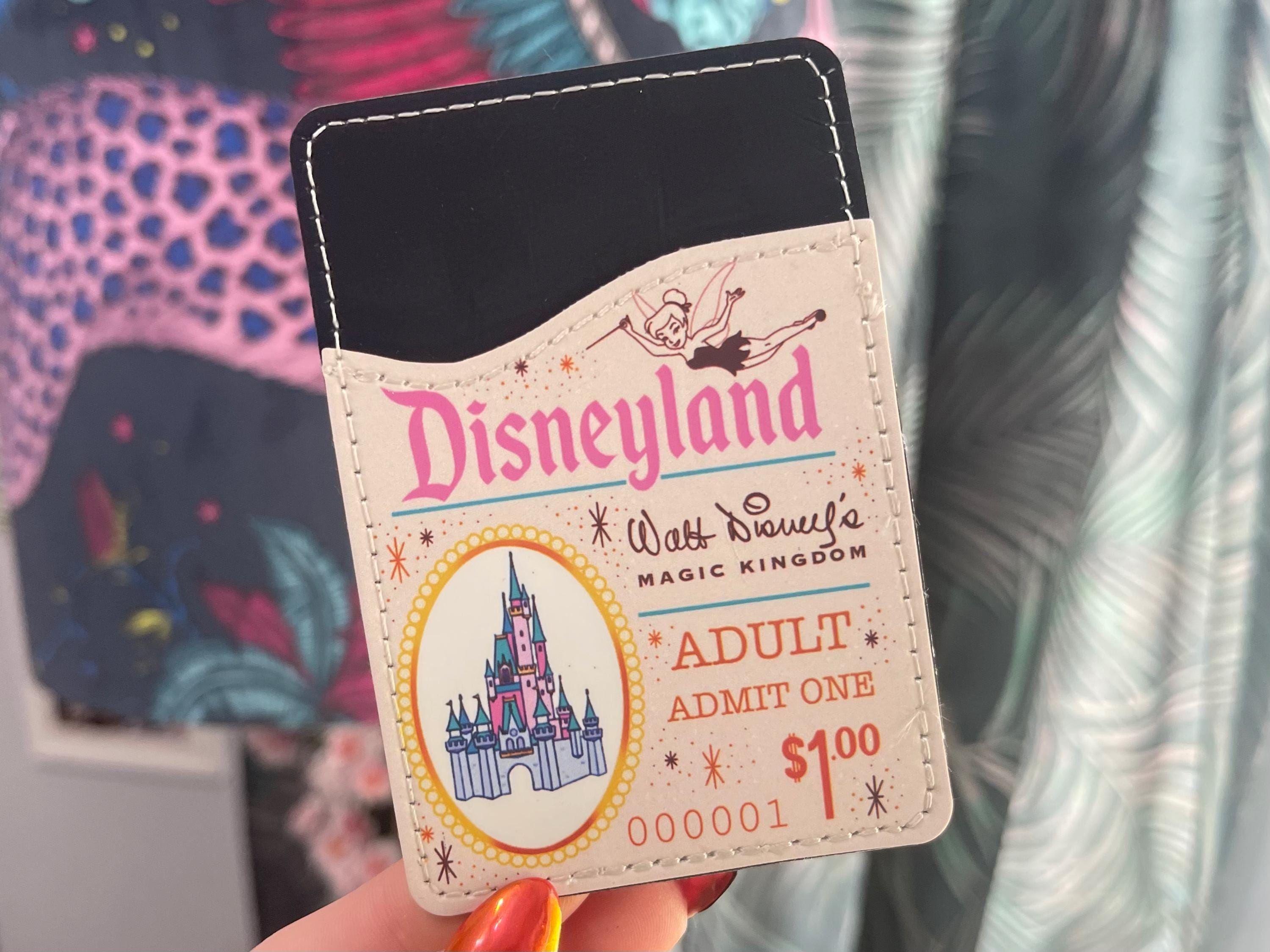 Vintage Disney Park Ticket Card Wallet, Magic Kingdom, Disneyland Paris ...