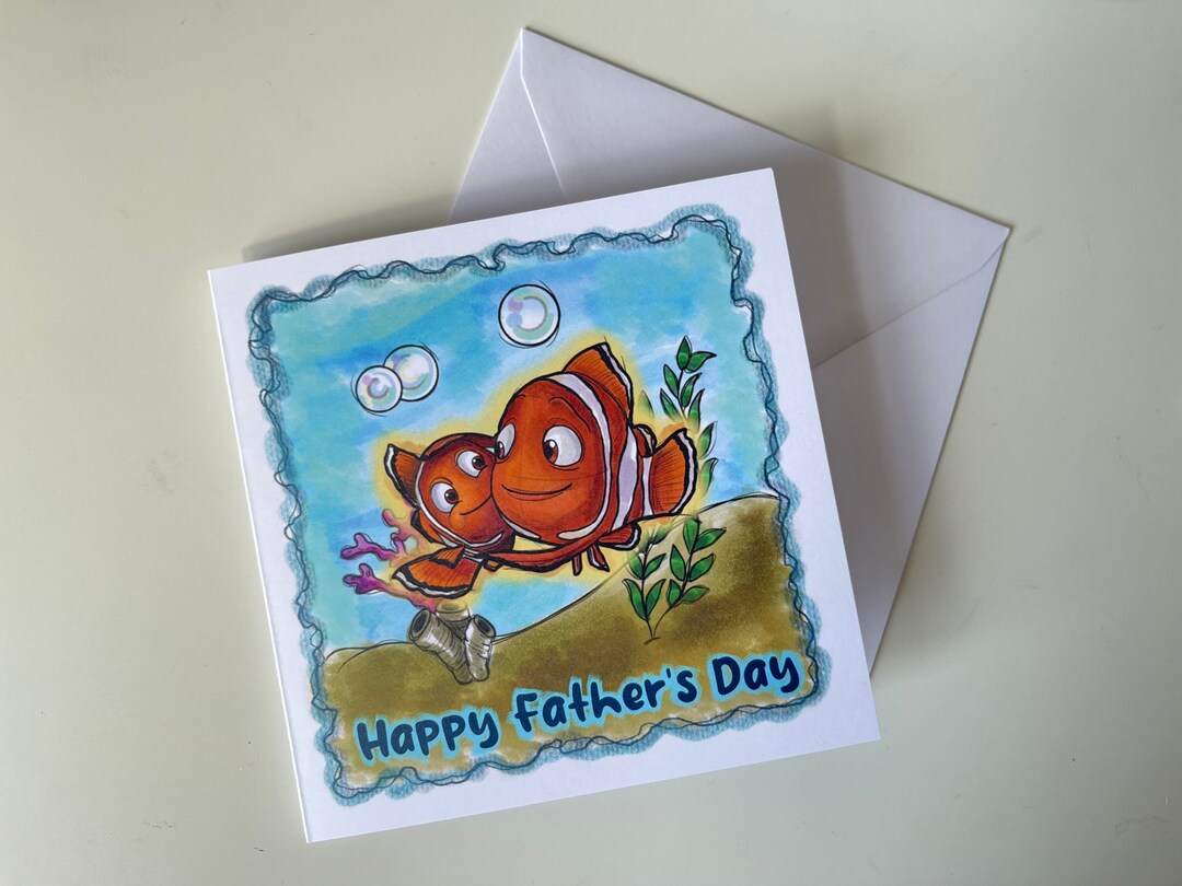 Finding Nemo Nemo and Marlin Disney Fathers Day Card - Etsy
