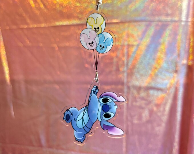 Stitch and Disney Mickey Balloons Double Sided Acrylic Christmas Tree ...