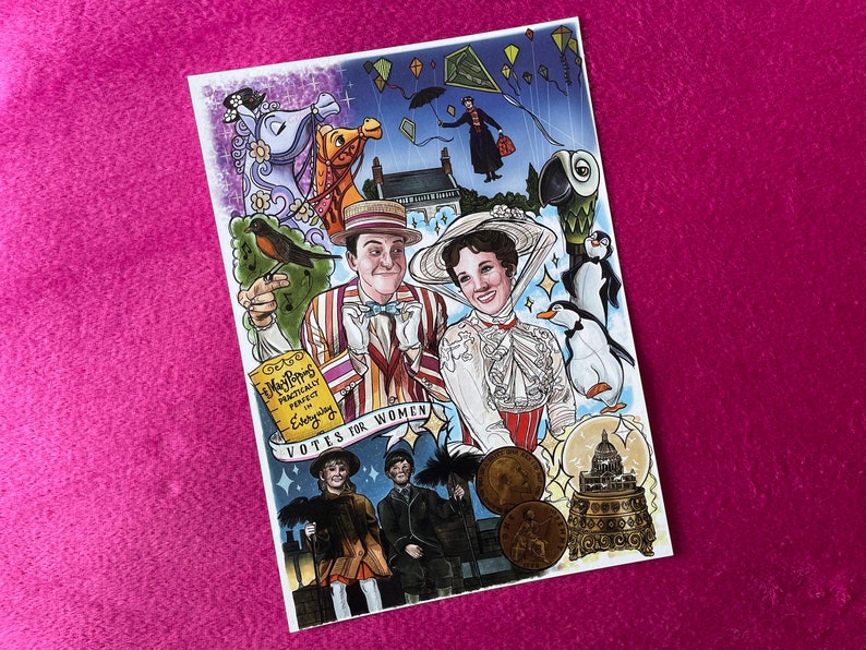 Practically Perfect Mary Poppins A4 Print Julie Andrews | Etsy