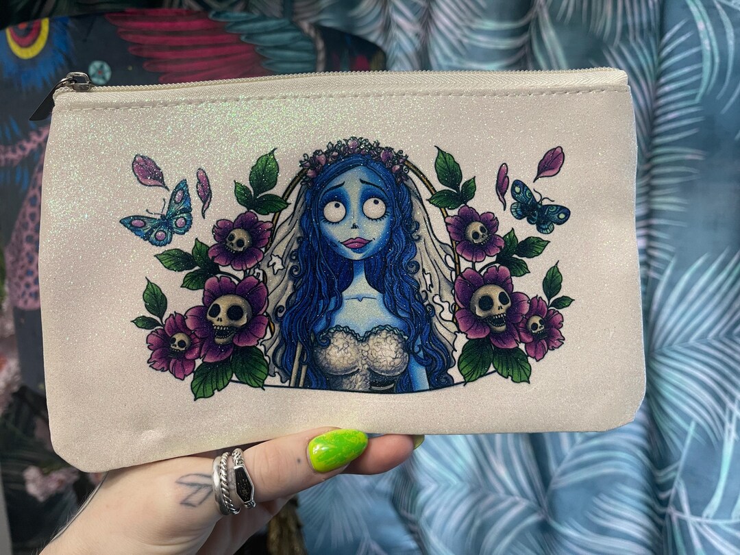 Corpse Bride Emily Floral Glitter Iridescent Make up Pouch - Etsy