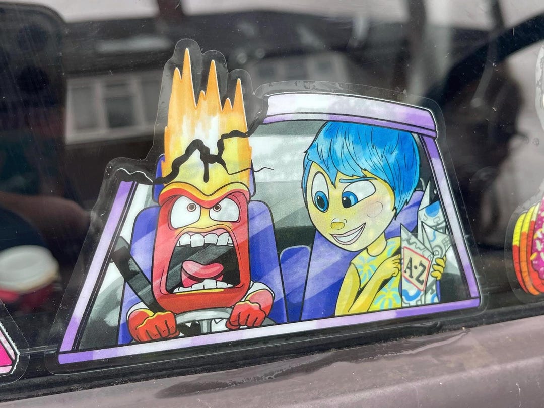 Inside Out Joy and Anger Funny Car Window Vinyl Sticker - Etsy