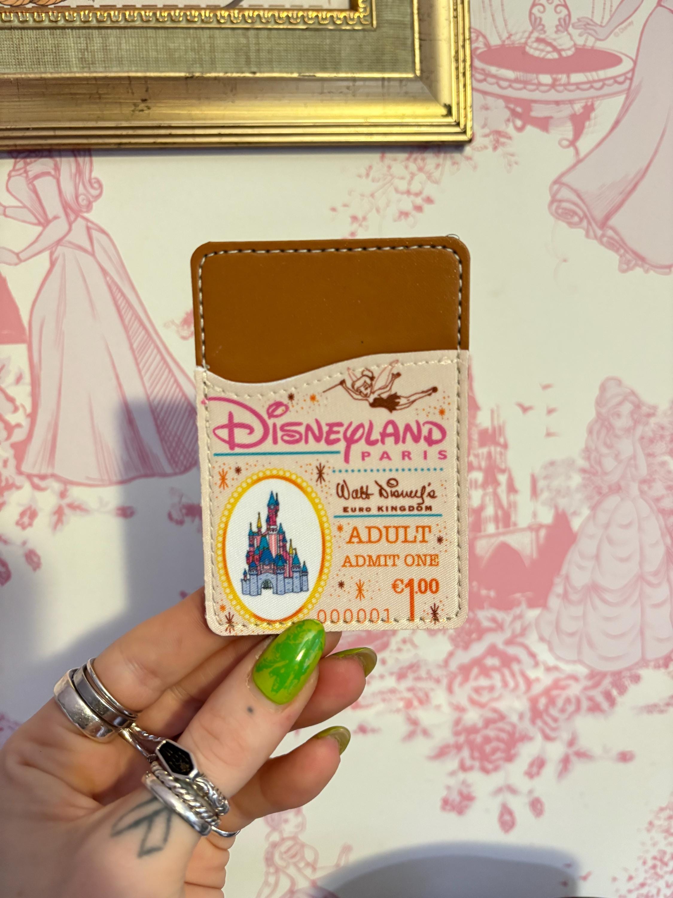 Vintage Disney Park Ticket Card Wallet, Magic Kingdom, Disneyland Paris ...