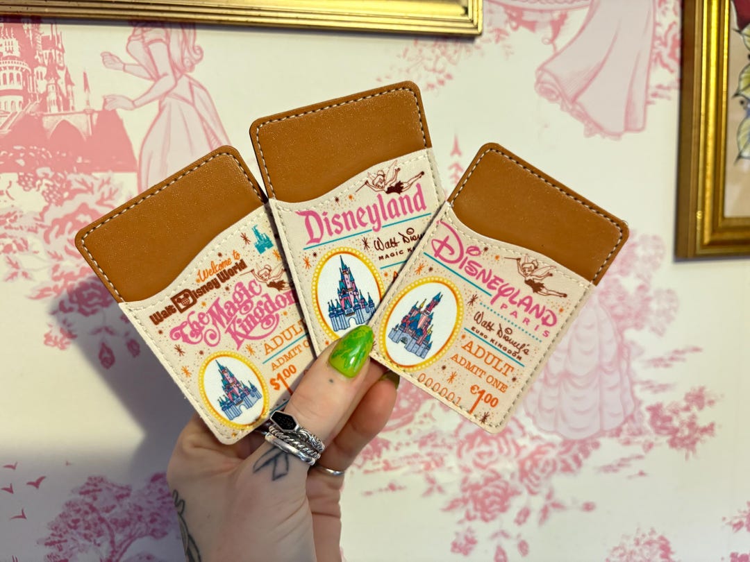 Vintage Disney Park Ticket Card Wallet, Magic Kingdom, Disneyland Paris ...