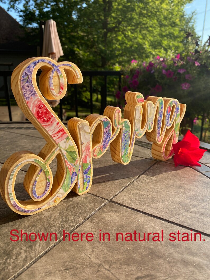 Spring Wood Cutout Spring Flower Wood Decor Tiered Tray - Etsy