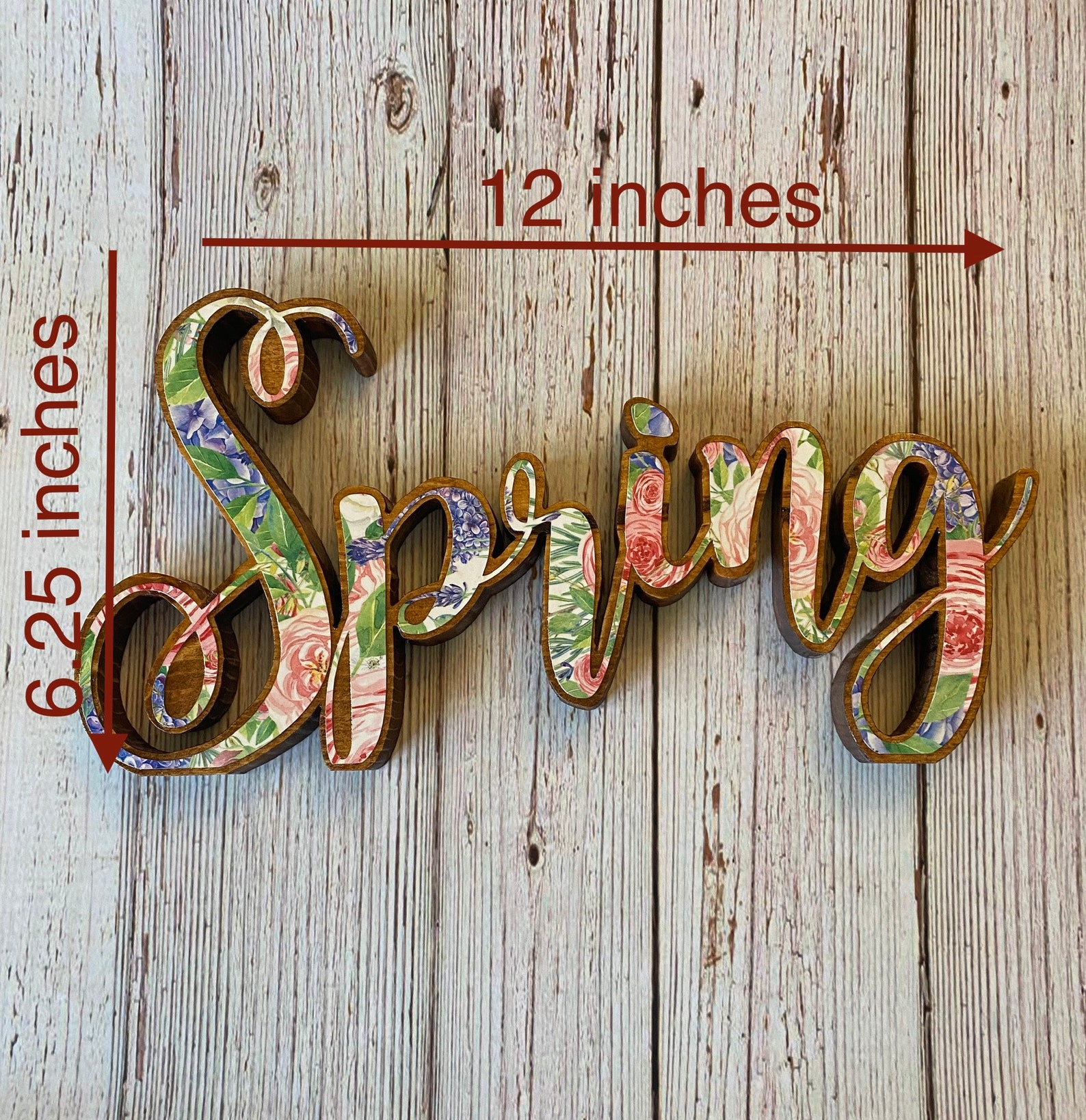 Spring Wood Cutout, Spring Flower Wood Decor, Tiered Tray Decor, Shelf ...