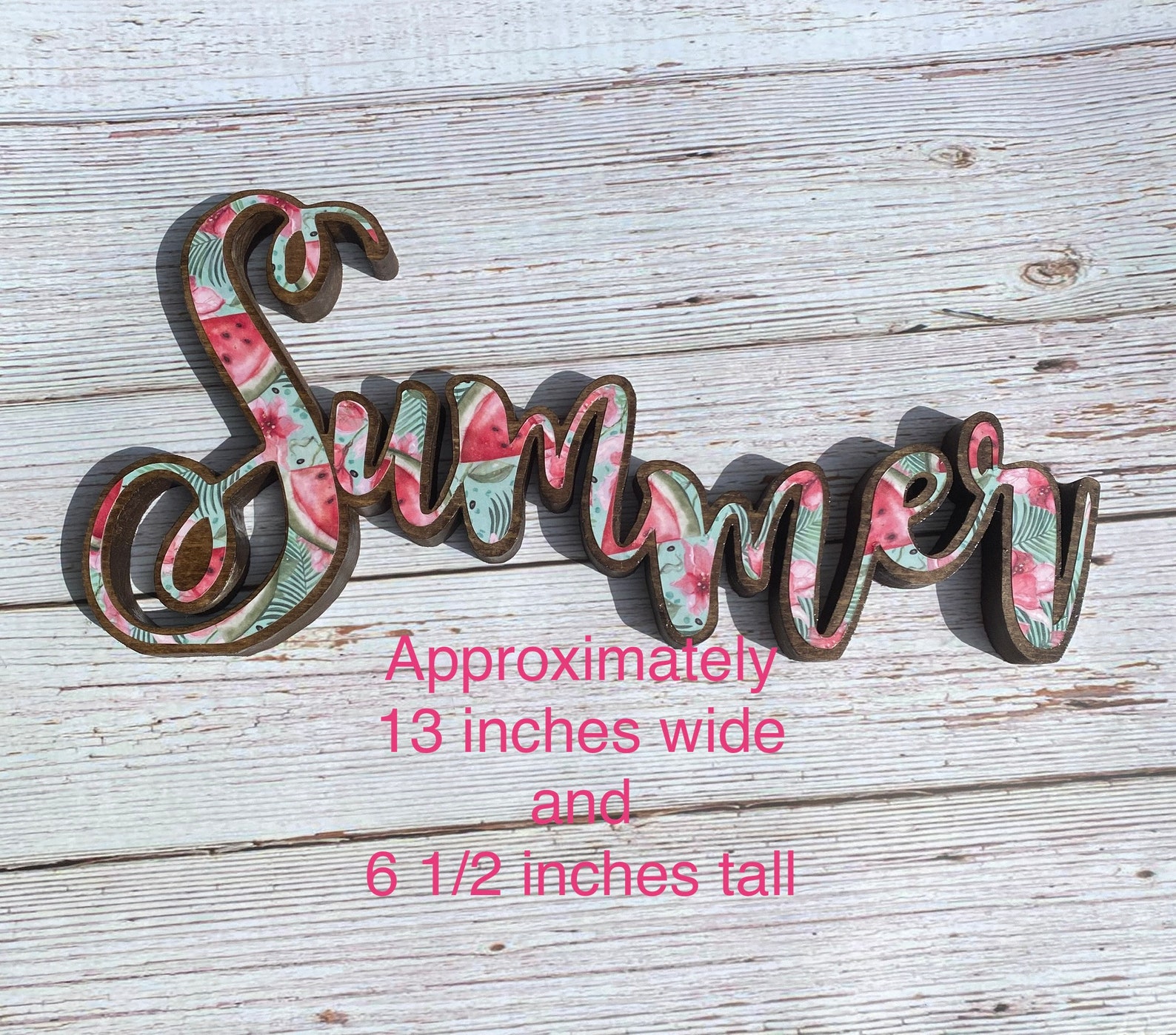 Summer Wood Cutout Summer Watermelon Wood Decor Tiered Tray - Etsy