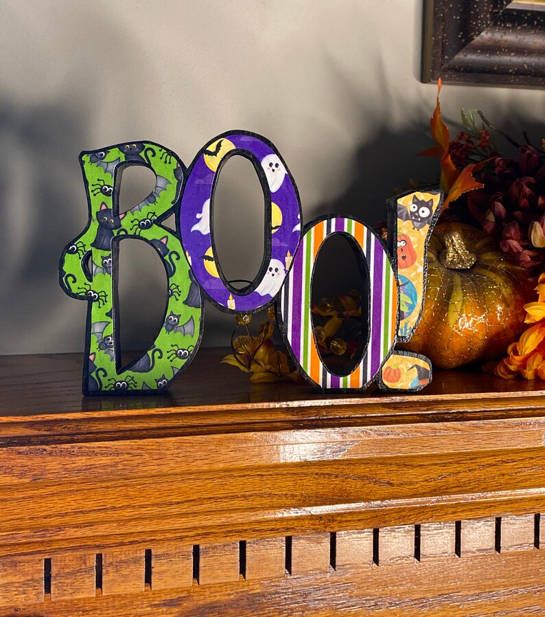 Boo Wood Cutout | Halloween Wood Decor | Tiered Tray Decor | Shelf ...