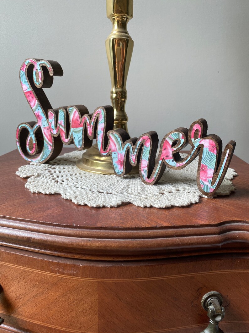 Summer Wood Cutout Summer Watermelon Wood Decor Tiered Tray - Etsy