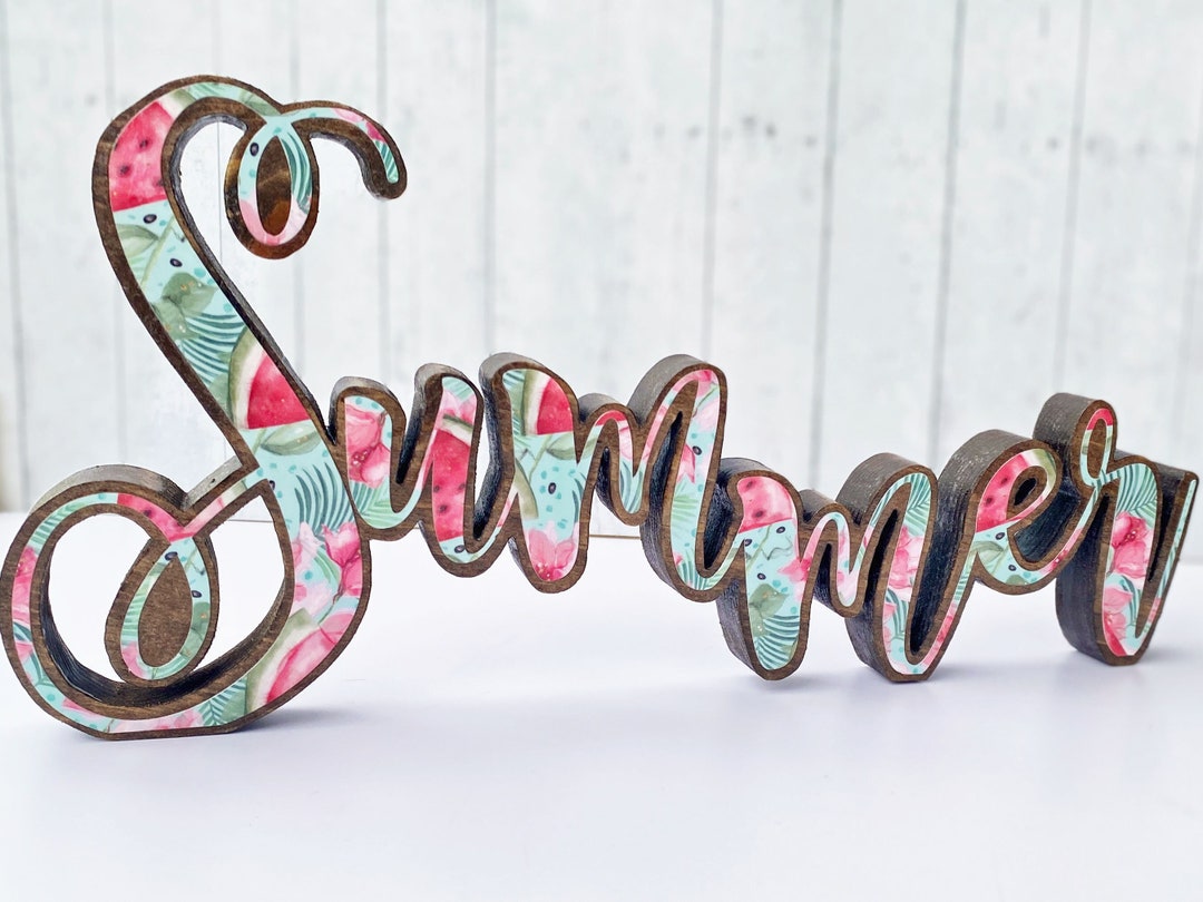 Summer Wood Cutout, Summer Watermelon Wood Decor, Tiered Tray Decor ...