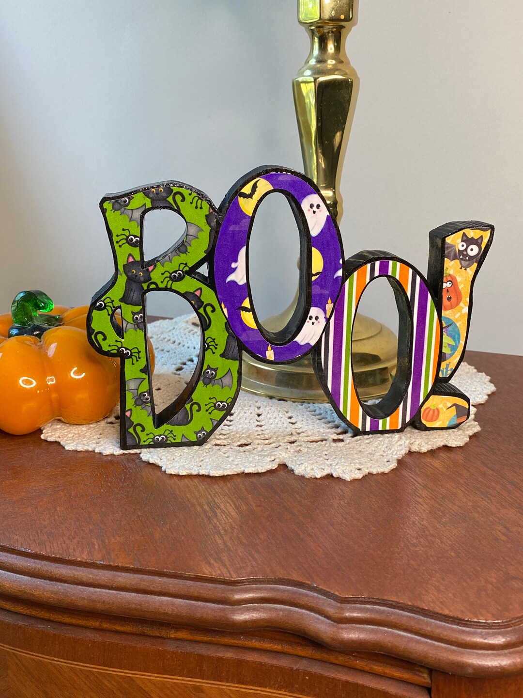 Boo Wood Cutout | Halloween Wood Decor | Tiered Tray Decor | Shelf ...
